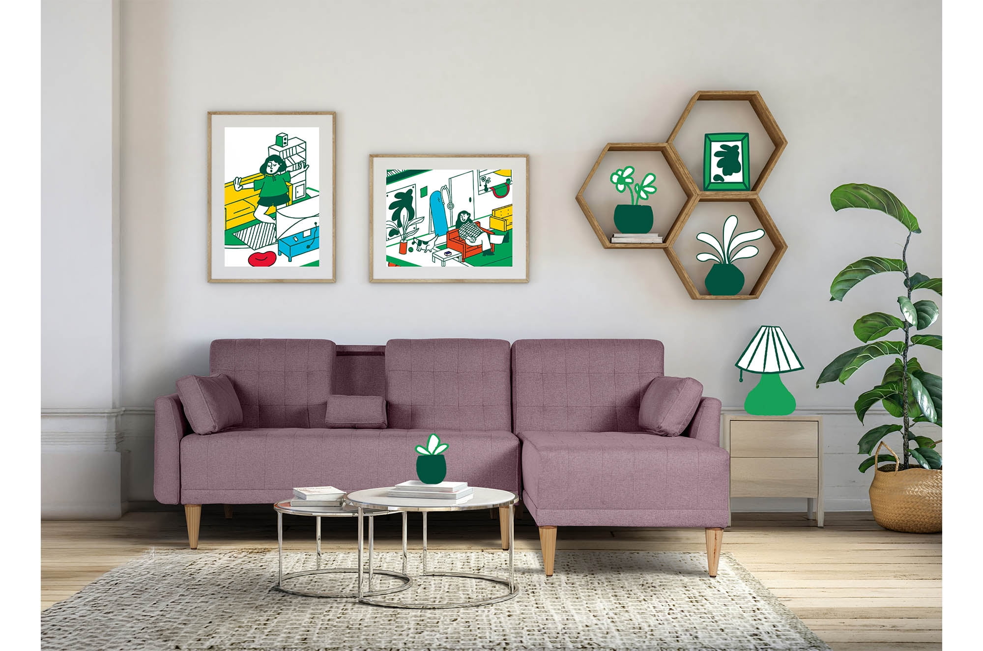 Sala Modular Reversible De Lino Palo de Rosa Modelo Carlton | Bodega ...