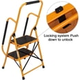 BoldGear 2 Step Ladder with Handrails, 500lbs Folding Step Stool, w/Non ...