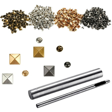 Pyramid Rivet 4 Colors - 160PCS 0.39in Square Spike Stud with ...