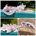 3D Printed Cherry Blossom Crystal Dragon, Articulated Movable Dragon ...