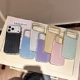 Bling Glitter Diamond Camera Frame Phone Case for iPhone (Purple,for ...