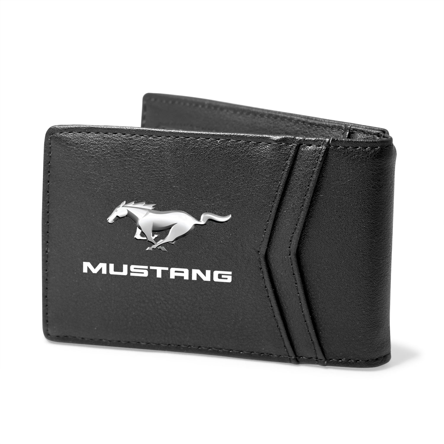 Ford Mustang Black PU Leather Slim RFID Resistant Bi-fold Men Wallet ...