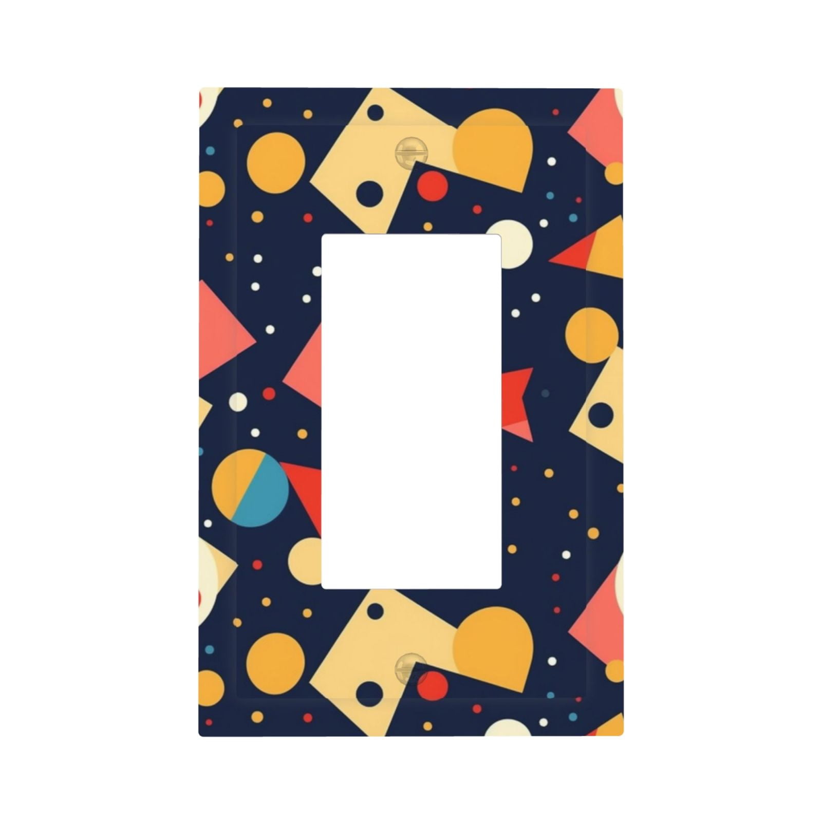 DouZhe 1-Gang Decorator/Rocker Wallplate, Geometric Flat Shapes Blue ...