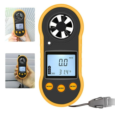 RZ818 Wind Speed Meter 0-30M/S Hand-Held Anemometer LCD Backlight ...
