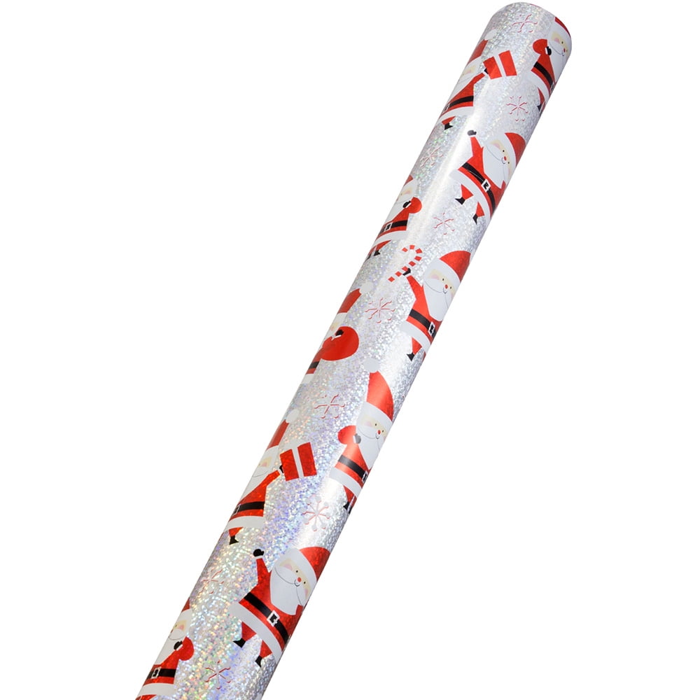 JAM Paper Christmas Design Wide Wrapping Paper, 40 sq. ft., Smiling ...