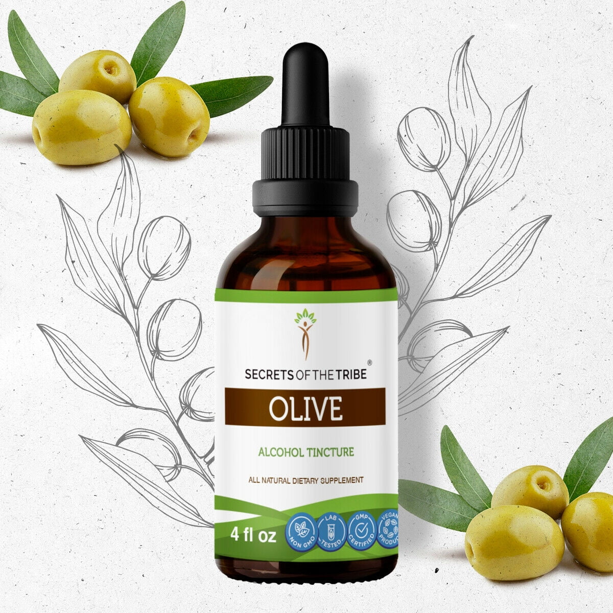 Olive Tincture Alcohol Extract, Organic Olive Olea europaea Immune ...