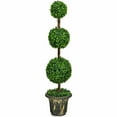 Gymax 4 Ft Artificial Triple Ball Topiary Tree - Plant Decor - Walmart.com