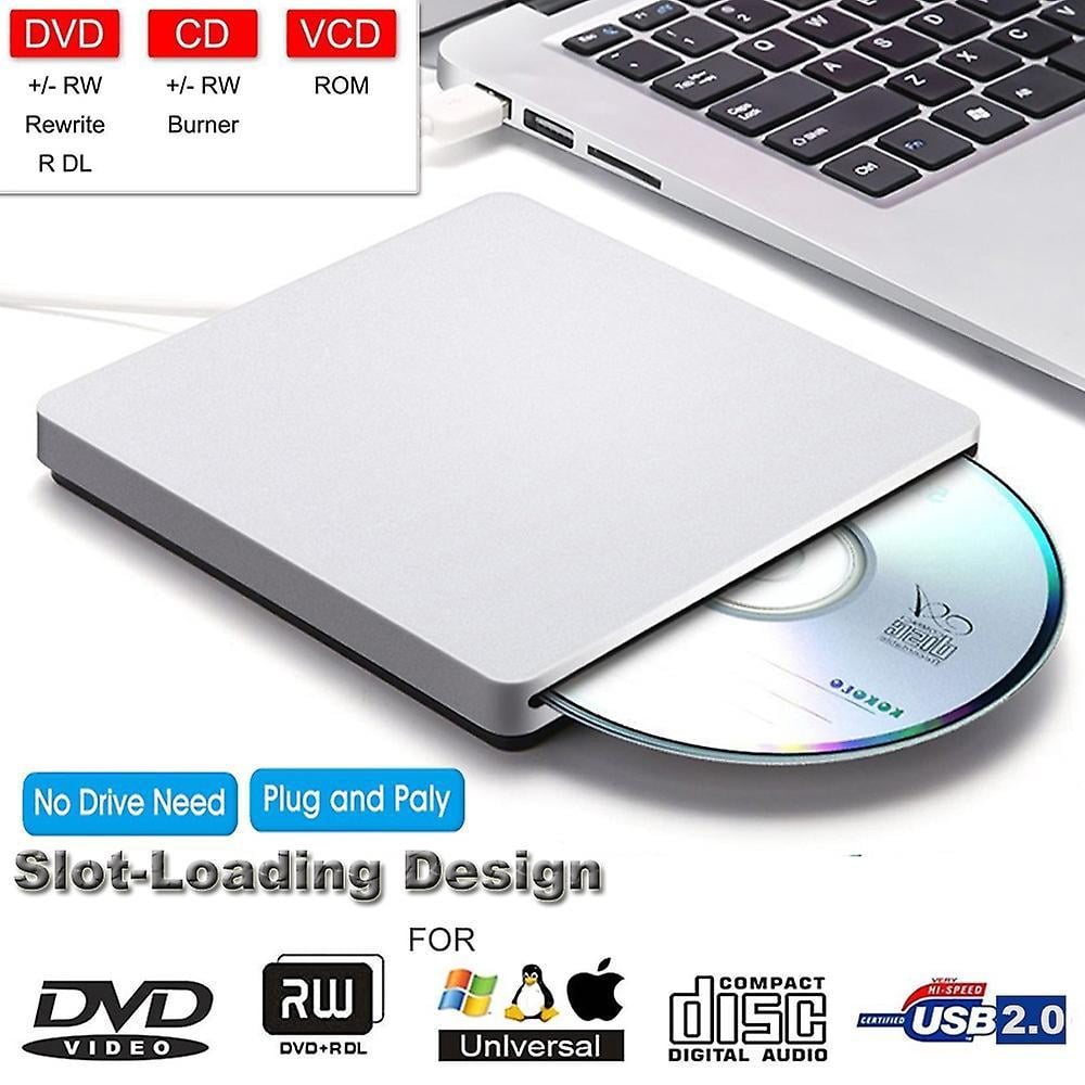 lector cd/dvd externo usb 2.0, plateado | Walmart en línea
