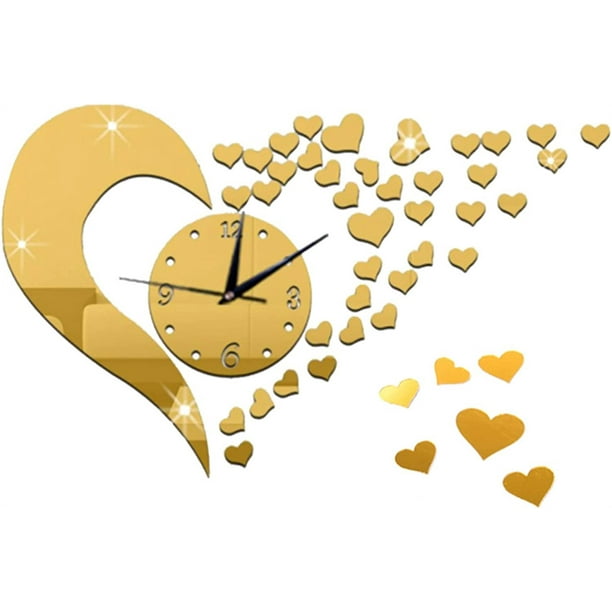 Simple Heart-Shaped Wall Clock Diy Heart-Shaped Wall Clock For Home 3D ...