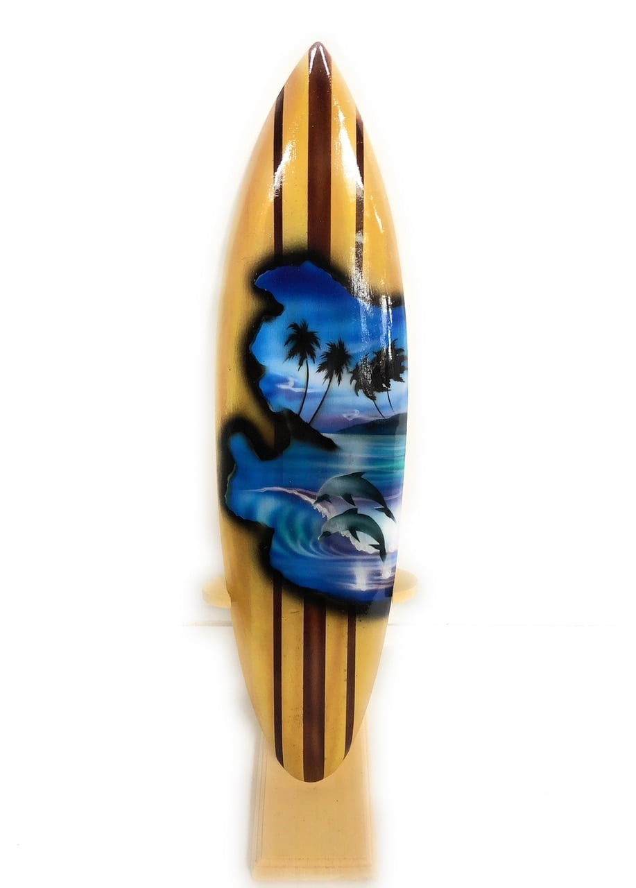 Surfboard w/ Stand Dolphins Design 16" - Trophy | #lea04b40 - Walmart.com