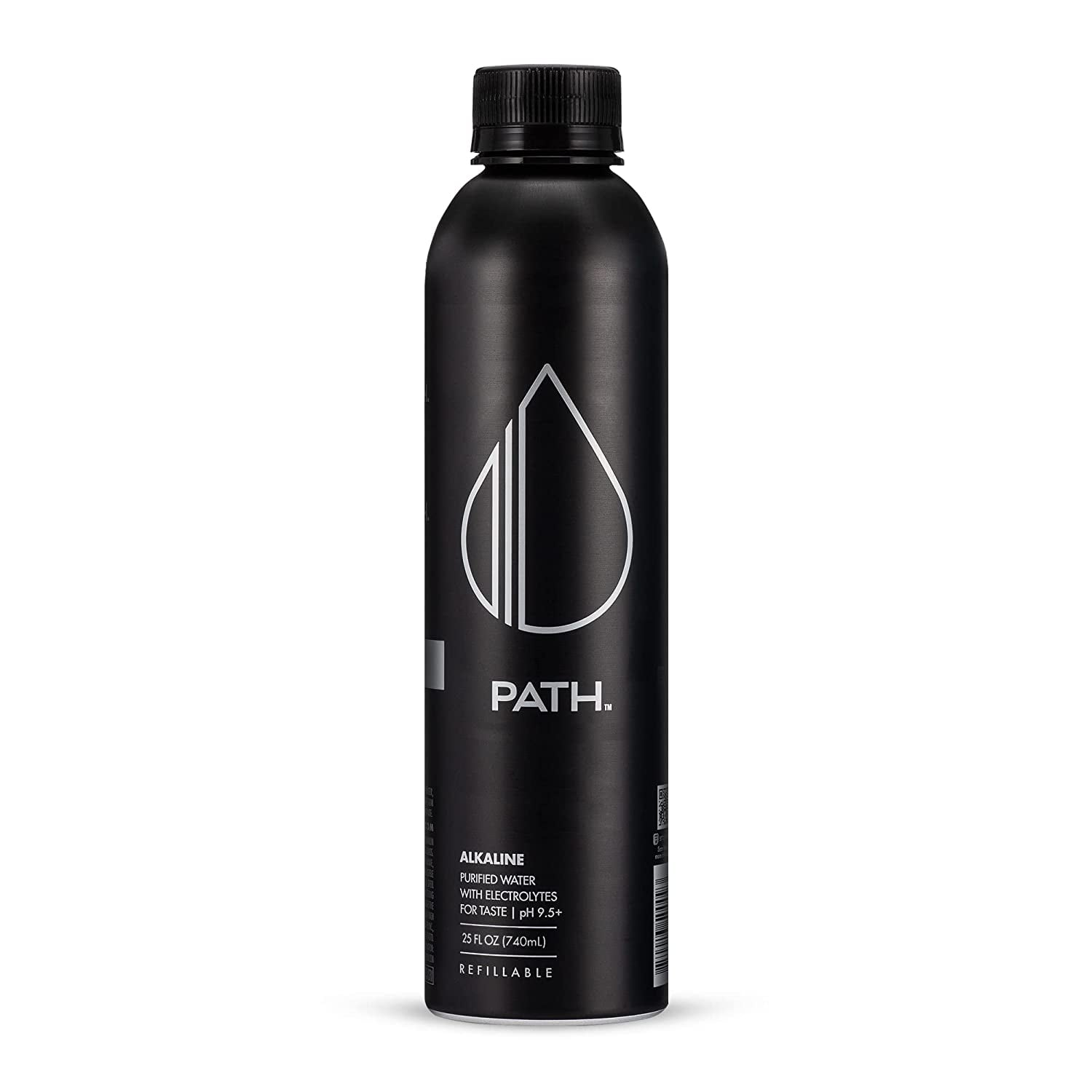 PATH Water Alkaline Bottled Water in Reusable Aluminum Bottle, 25 fl oz ...