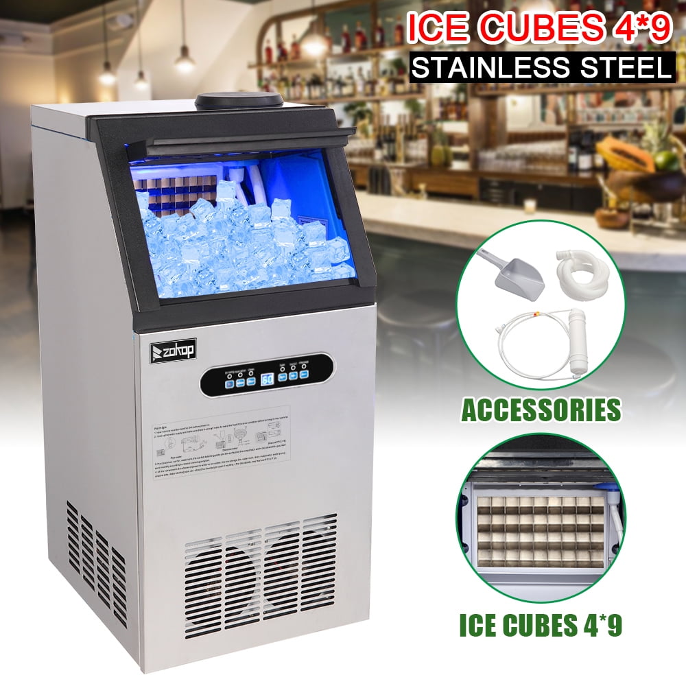 ZK-110 120V 495W 110lbs/50kg/24h Ice Maker Stainless Steel Transparent ...