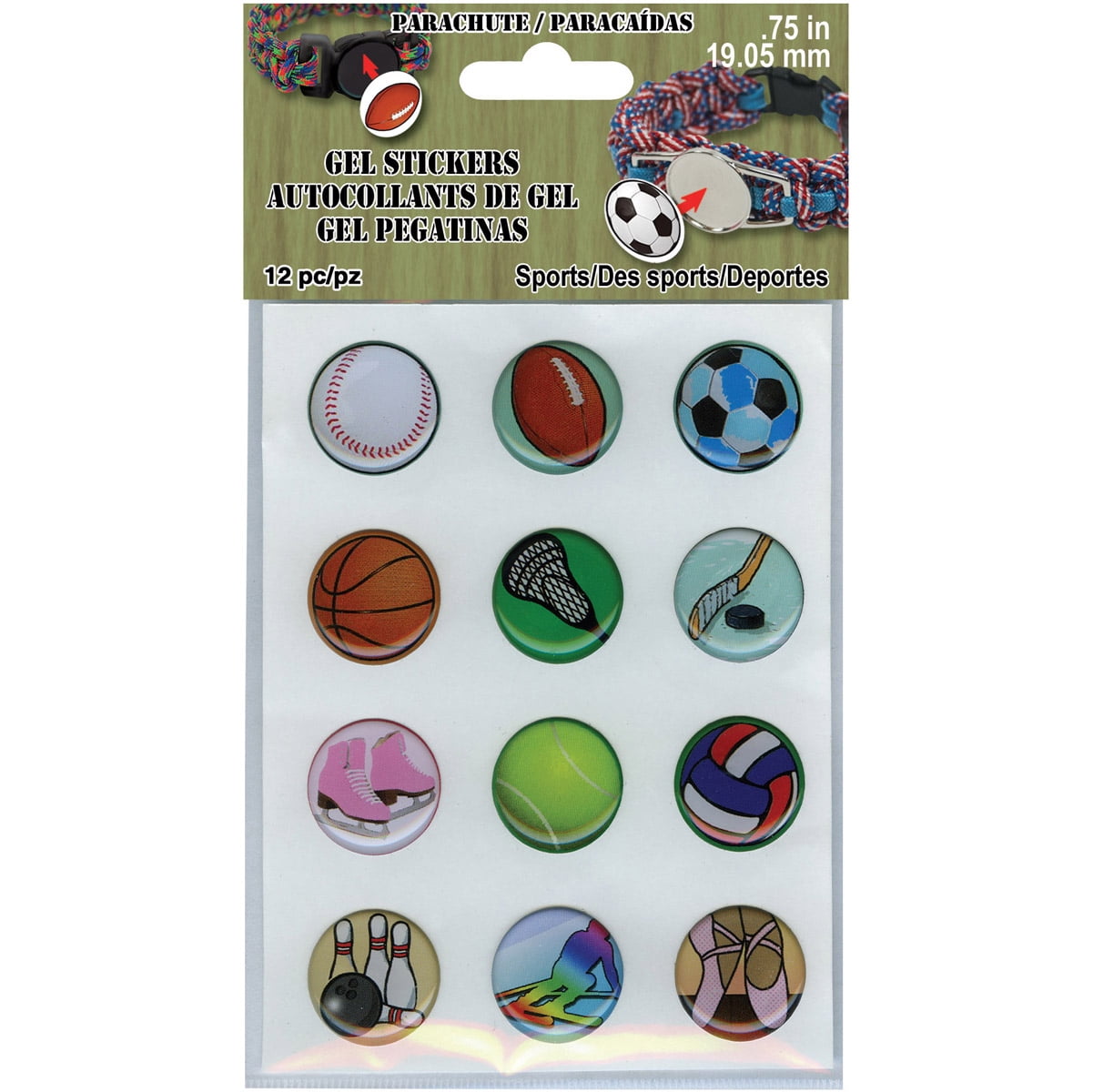 Pepperell PCGS19MM-1905 Sport -Gel Stickers Paracord, 19 mm - Walmart.com