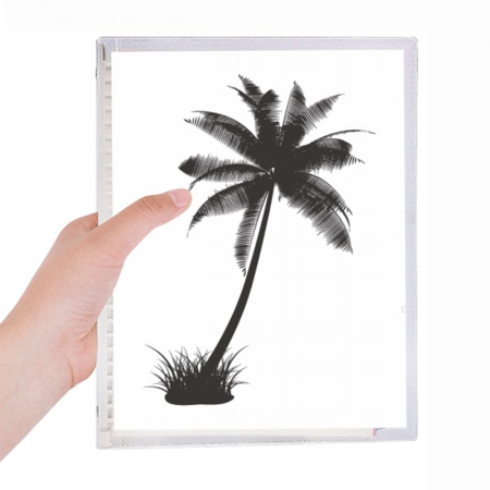 Coconut Tree Beach Black Outline Notebook Loose Diary Refillable ...