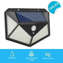 100 LED Solar Power PIR Motion Sensor Light Outdoor Garden Path ...