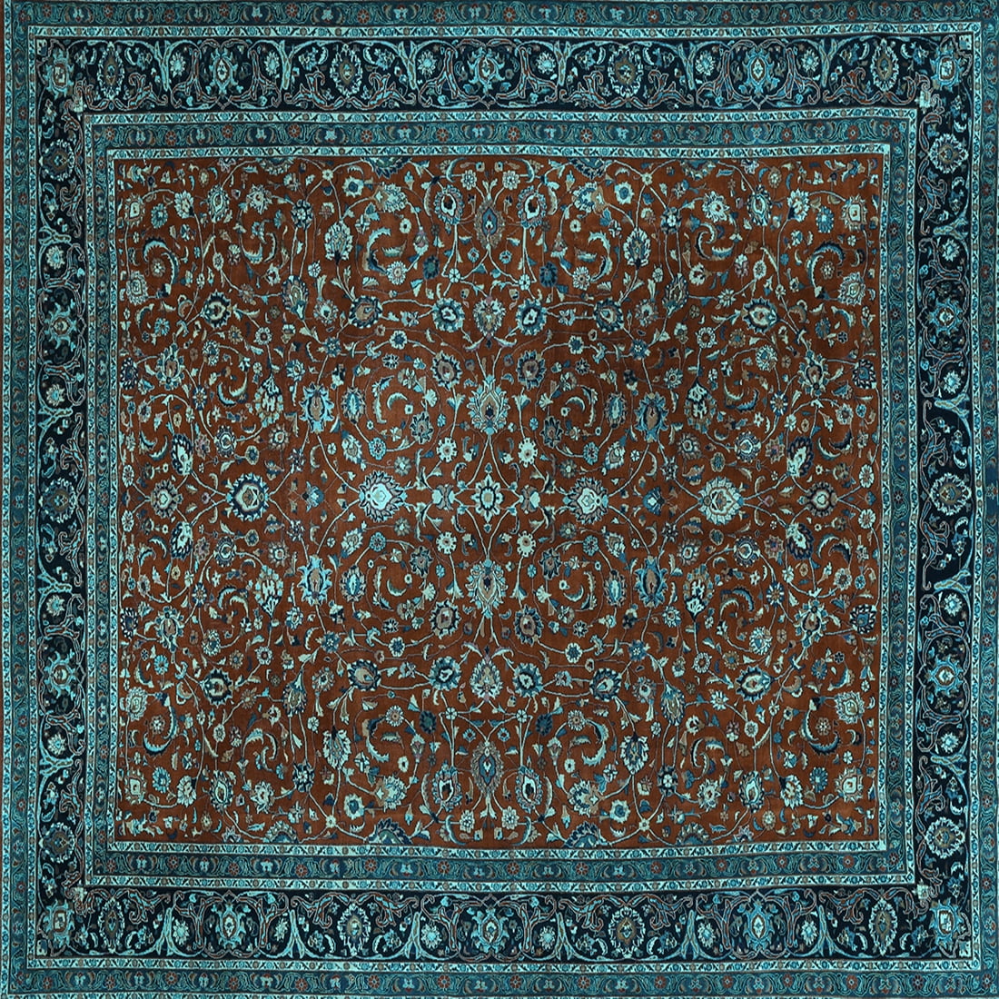 Ahgly Company Indoor Square Persian Light Blue Traditional Area Rugs, 6 ...