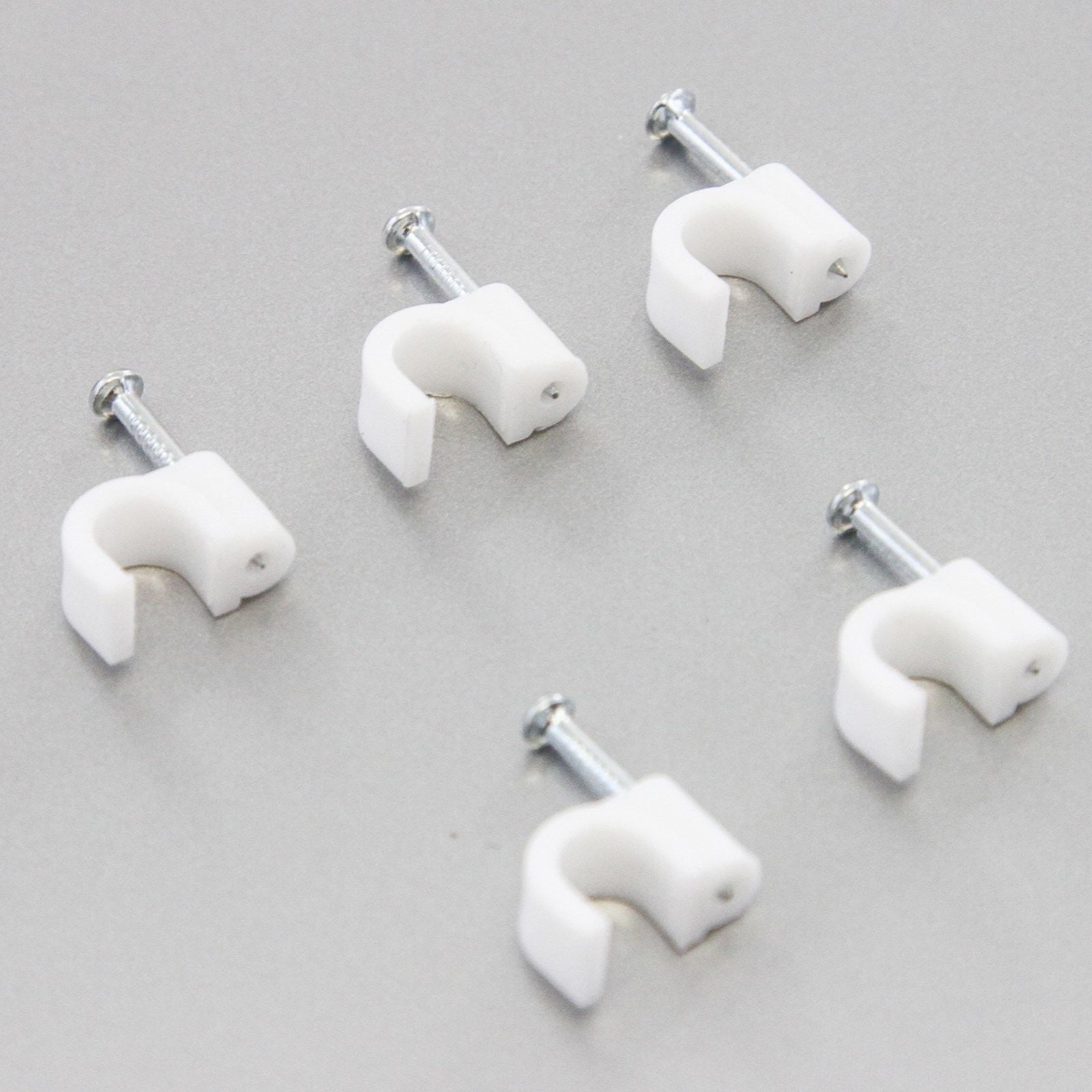 500 Round 5/16 Inches (8 mm) Cable Wire Clips Cable Management Cord Tie ...