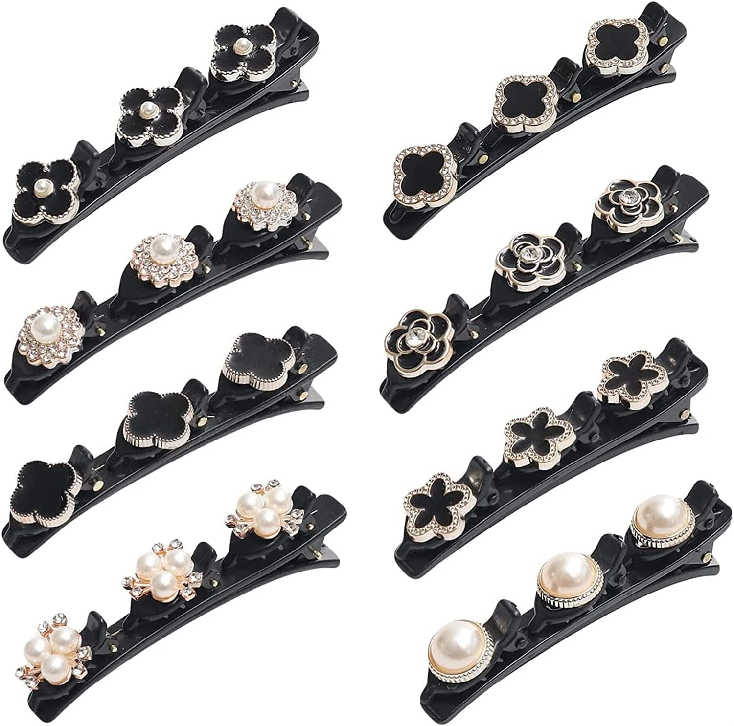 Sparkling Crystal Stone Braided Hair Clips,Braided Hair Clips for Women ...