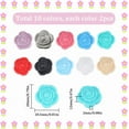 20Pcs 10 Colors Rose Food Grade Eco-Friendly Silicone Beads Mixed Color ...