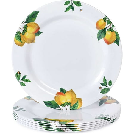 Lemon Dinner Plates 6pcs Melamine Dishes Set Indoor and Outdoor use ...