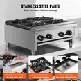 Commercial Gas Range 4 Burner Countertop Stove - Heavy Duty Kitchen Hot ...
