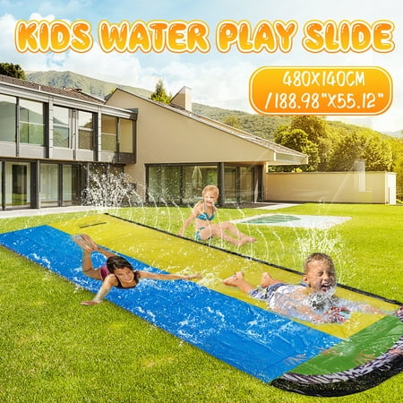 15.75 FT Inflatable Water Slide Double Racer Pool Kids Summer Park Play ...