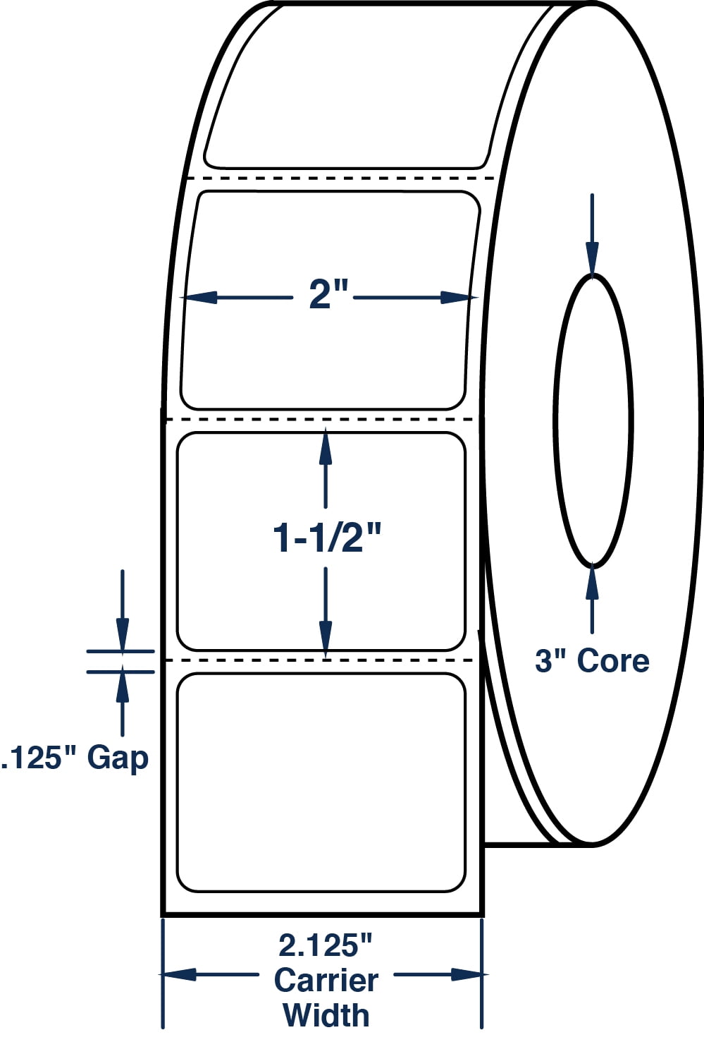 "Compulabel 620087 - 2"" x 1-1/2"" Thermal Transfer Labels, 8 Rolls ...