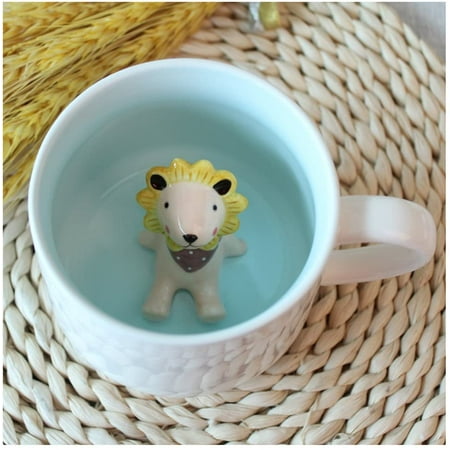3D Coffee Mug Animal Inside 12 oz with Dog, Cute Cartoon Handmade ...