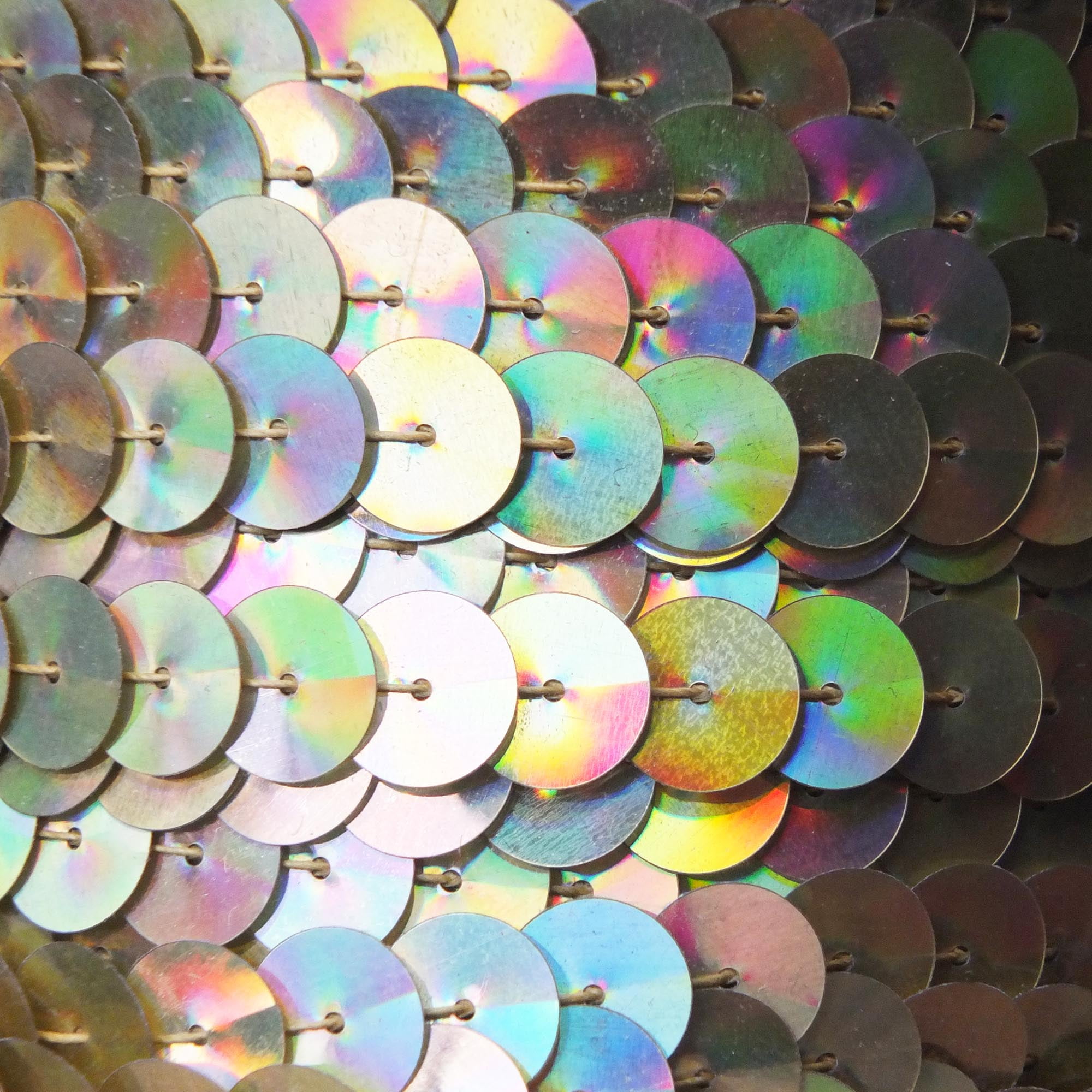 Gold Sequin Trim 10mm Center Stitched Lazersheen Rainbow Reflective ...