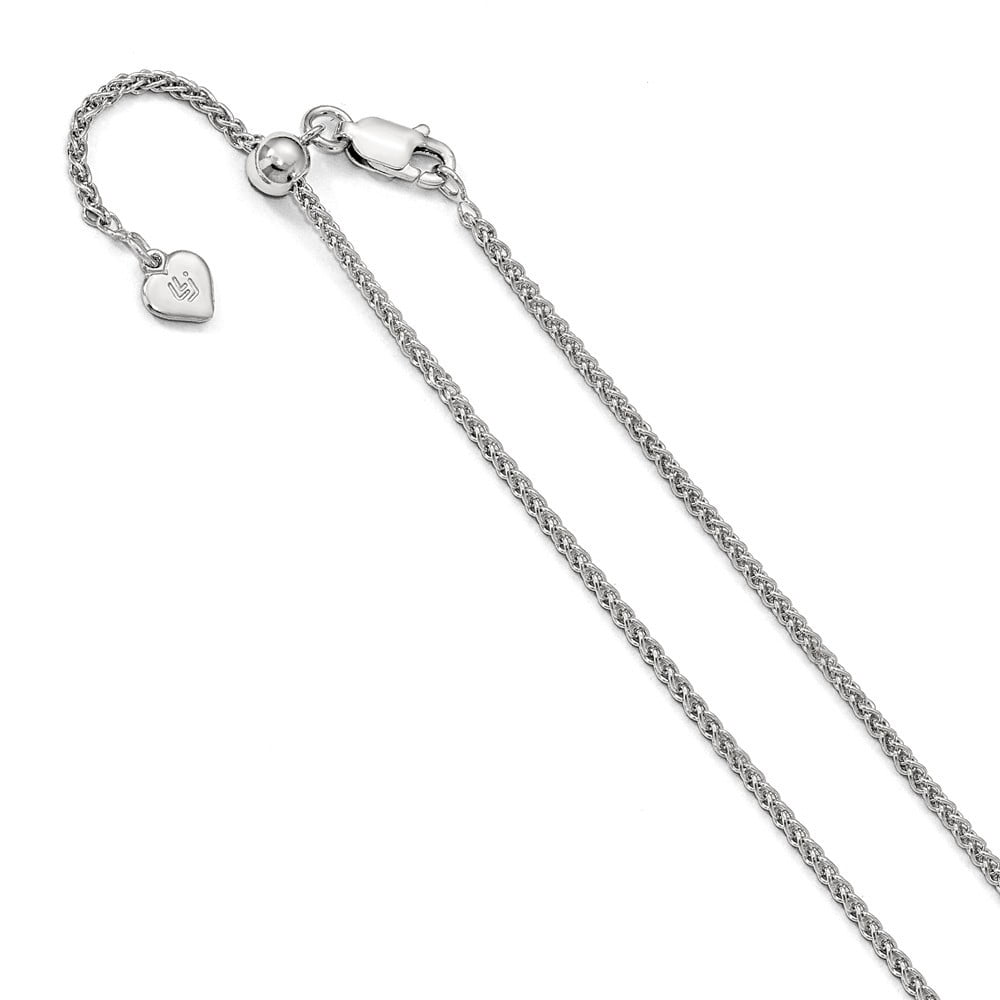 1.6mm Sterling Silver Adjustable Spiga Chain Necklace - 7.9 Grams - 30 ...