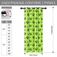 Alien Head Bright Green Pattern Blackout Curtains,Triple Weaved Fabric ...