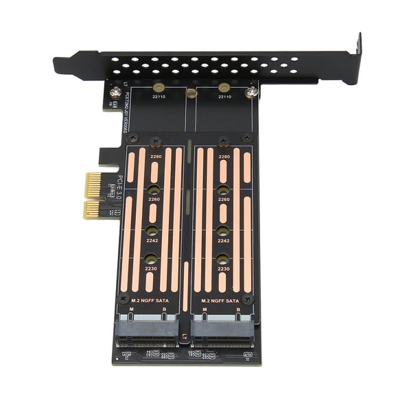 Dual M.2 PCIE Adapter, NCQ Supported Plug And Play M.2 NVMe To PCIE ...