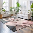 Area Rug 5x7ft Watercolors Pink Flowers Washable Area Rugs for Living ...
