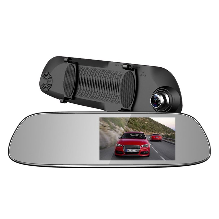 4.3 inch Full HD Tachograph 1080P Car Rearview Parking Mirror Dash Cam ...