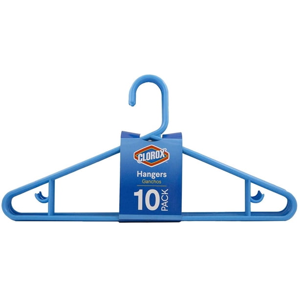 Clorox Blue Plastic Clothes Hangers – 10 Pack | Ideal for Everyday ...