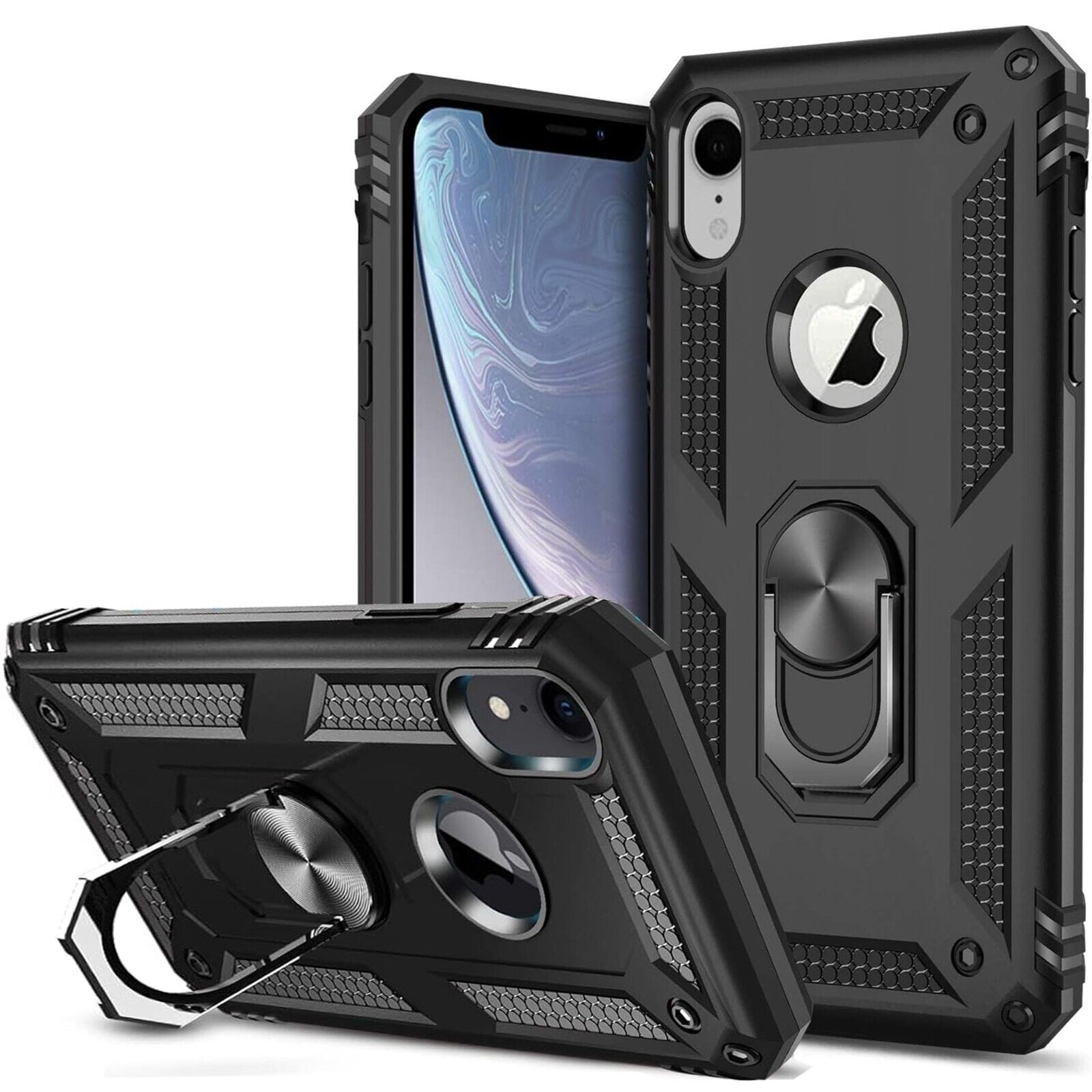Supershield Armor-X Rugged iPhone XR Case with Ring Holder - Black ...
