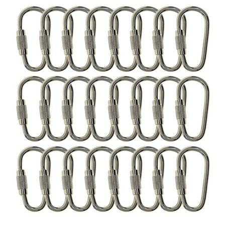 Pack of 24 D Ring Locking Mini Hook Carabiner Keychain Mini Hooks ...