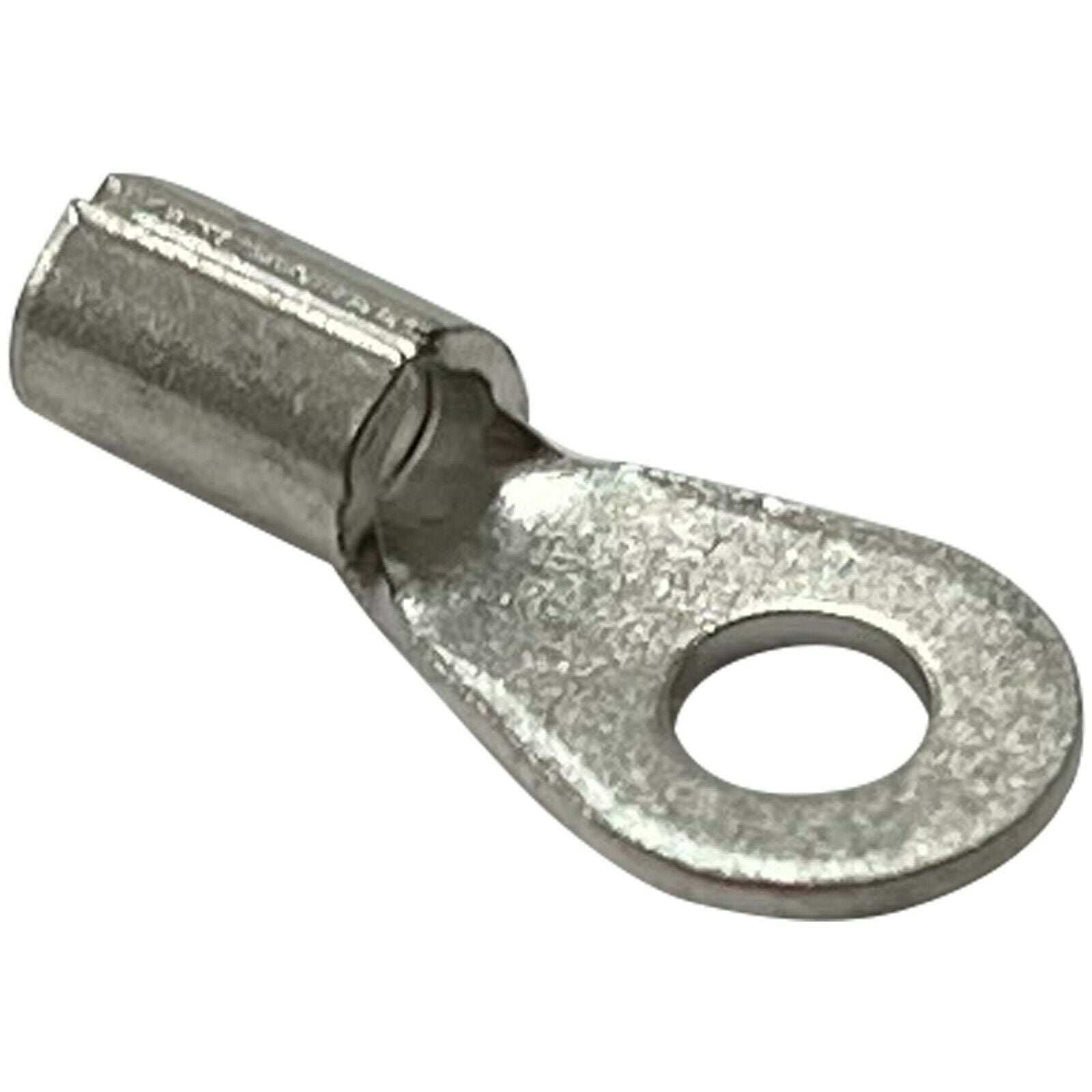 (100) Non-Insulated 16-14 AWG Gauge Ring Connector #6 Stud Electrical Wire Terminal - USA ...