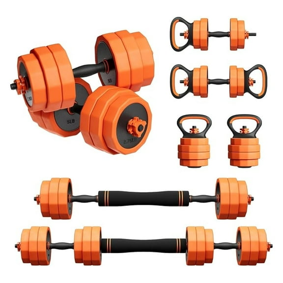 BalanceFrom 60LB 2-in-1 Portable Changeable Dumbbell, Barbell Set with ...