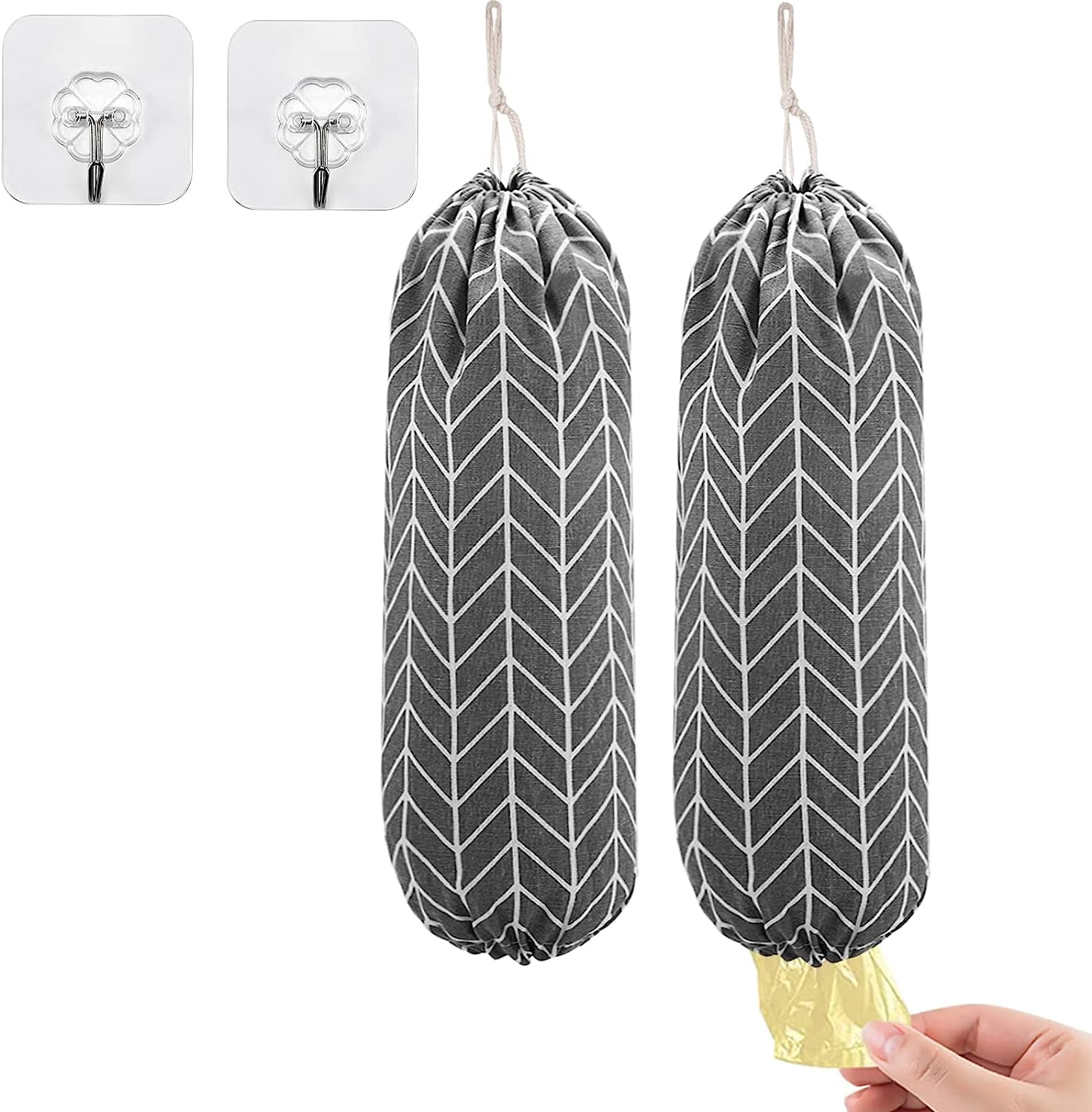 Scheam Plastic Bag Holder, 2Pcs Large Grocery Bags Holder, Wall Mount ...