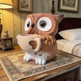 BAOPAI Unique Owl Plant Pots Indoor, Cute Small Pots with Drainage Hole ...