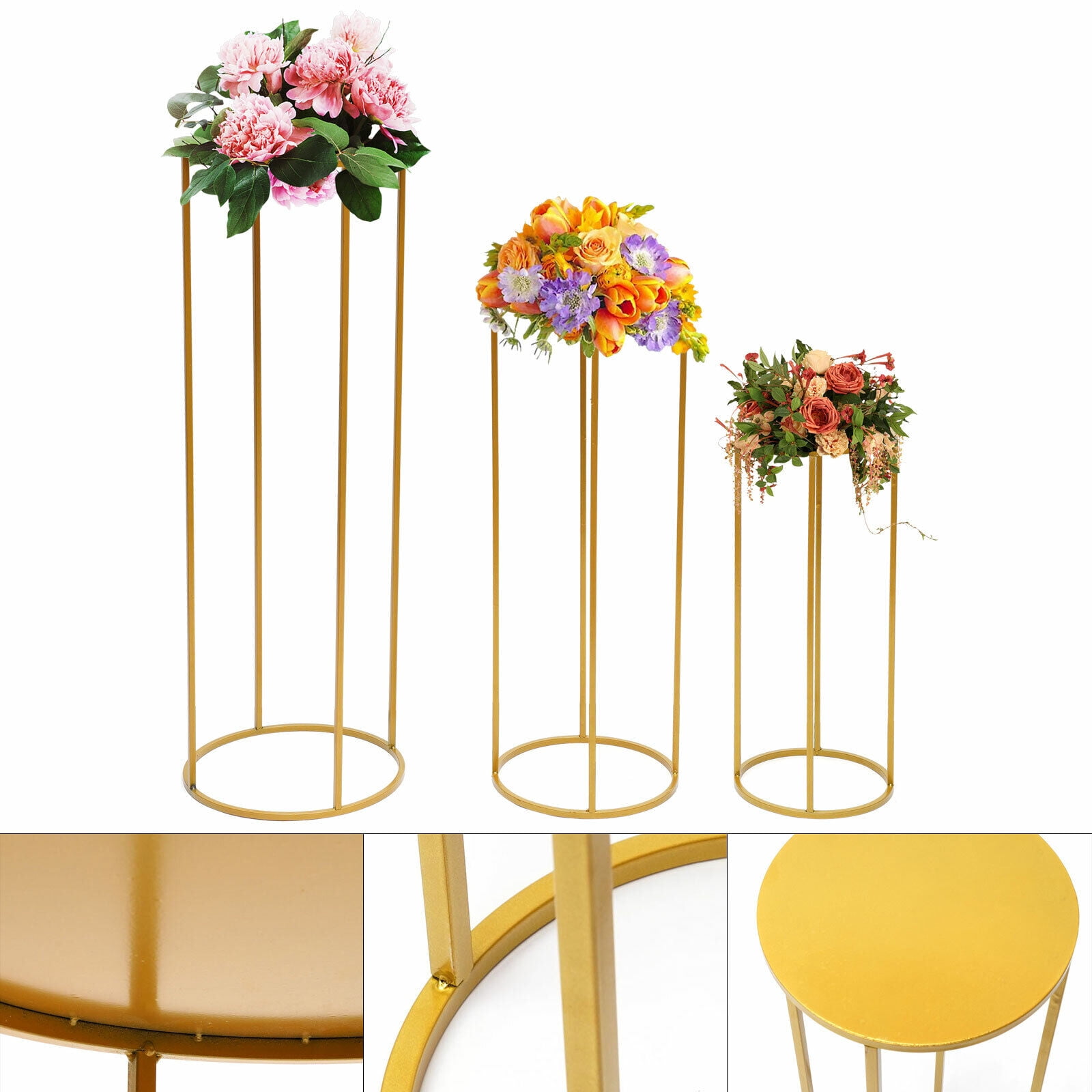 Wedding Party Flower Stand Metal Column Art Geometric Column Decor ...