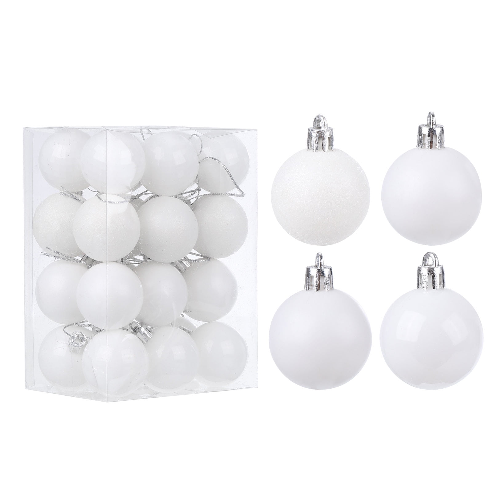 Click here for Unique Bargains 24pcs White 1.57 Inch Christmas Ba... prices
