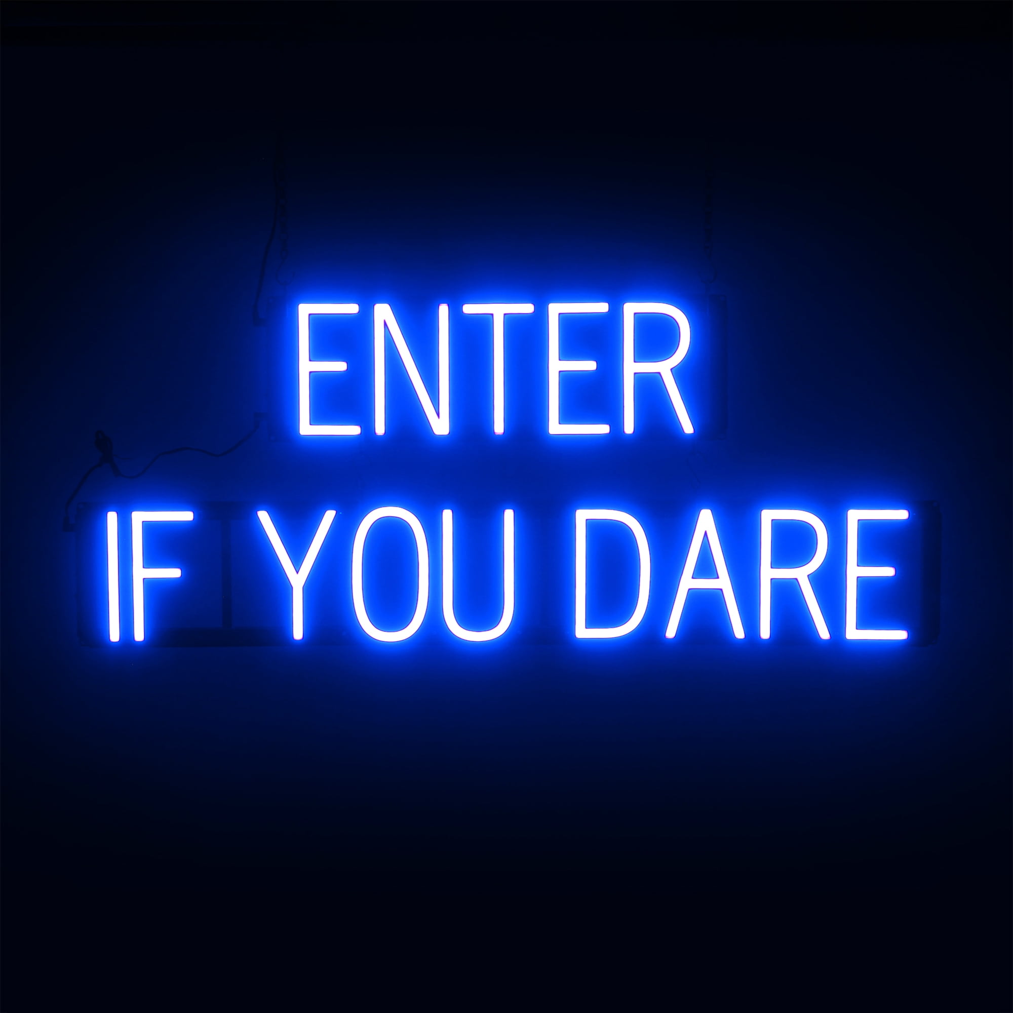 SpellBrite ENTER IF YOU DARE LED Sign for Business. 36.8" x 15.0" Blue ...