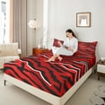 Castle Fairy Zebra Print Full Size Sheets for Female Men,Black Red Bed ...