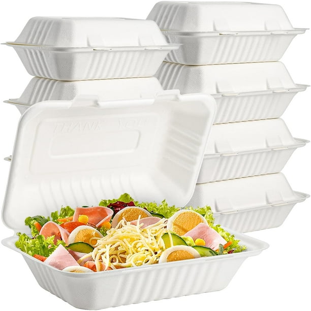 GFDYREE 90 Pack Disposable Clamshell To Go Containers, 9"x 6" Single ...