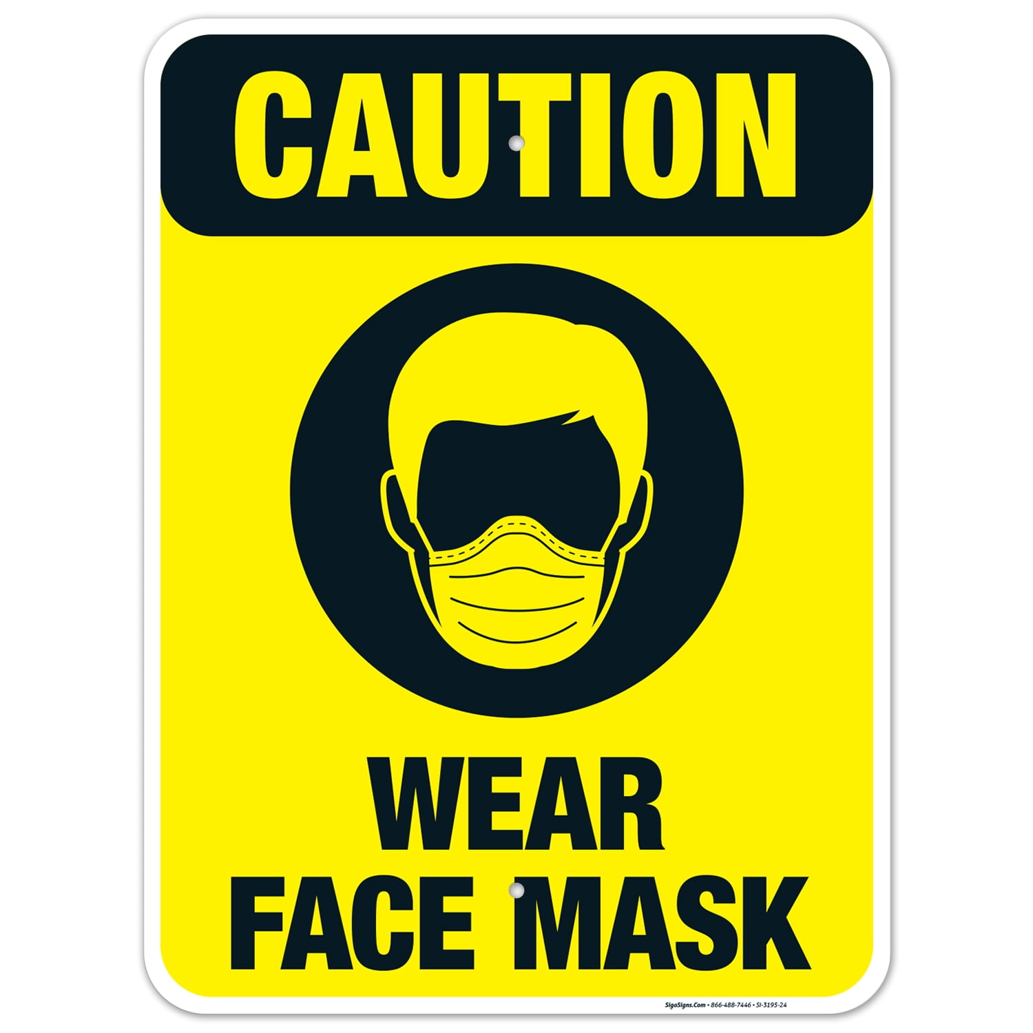 Please Wear Mask Sign, 18x24 Aluminum - Walmart.com