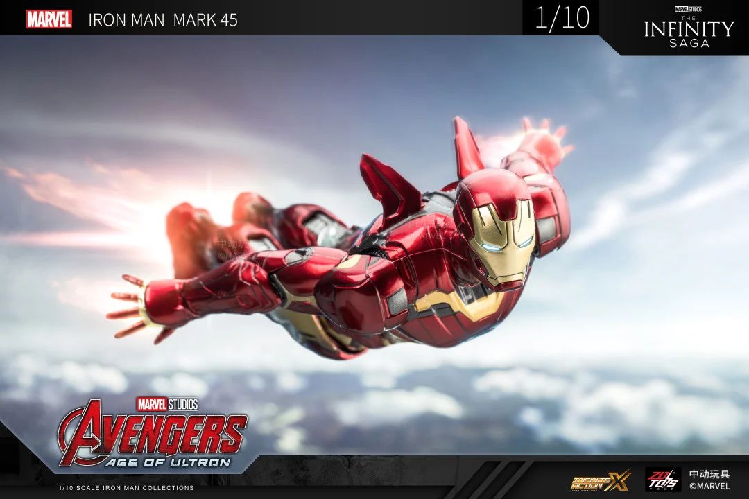 ZD-figura de acción Original de Iron Man MK30, modelo de acero azul 1/ ...