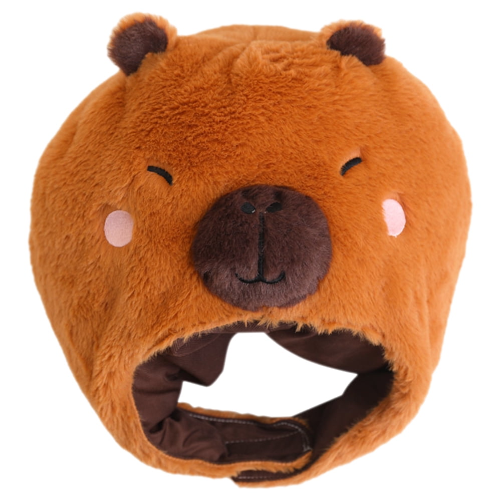 WORGEOUS Gorro de felpa de capibara, disfraz de fiesta, gorro de Animal ...