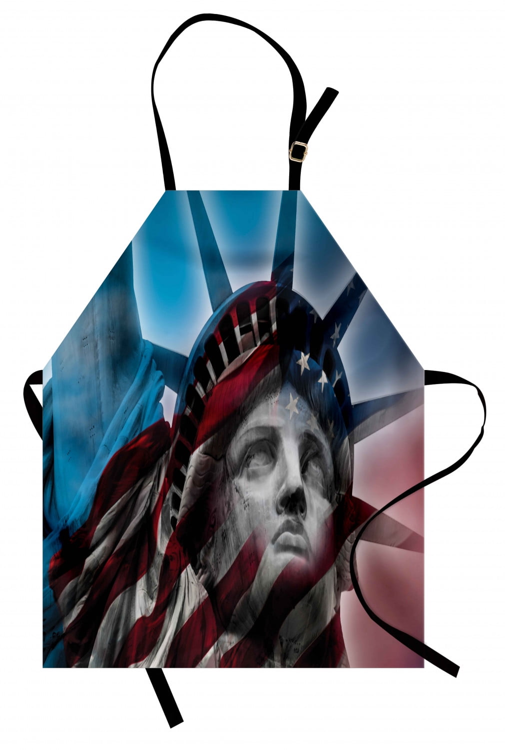 United States Apron Statue of Liberty and American Flag Double Exposure ...